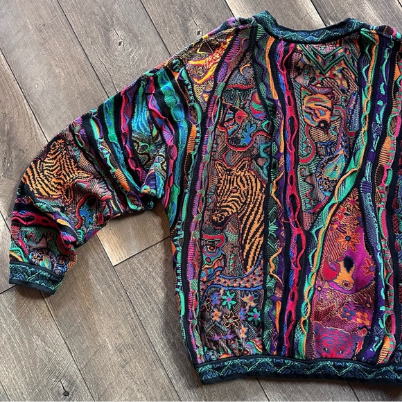 COOGI | Sweaters | Vintage Coogi 9s Vivid Jungle Animal Print 3d ...